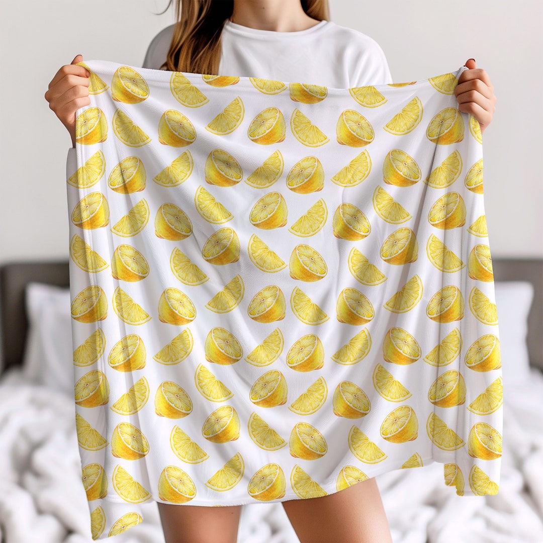 Cute Lemon Throw Blanket Dopamine Decor Lemonade Blanket Funky Eclectic ...