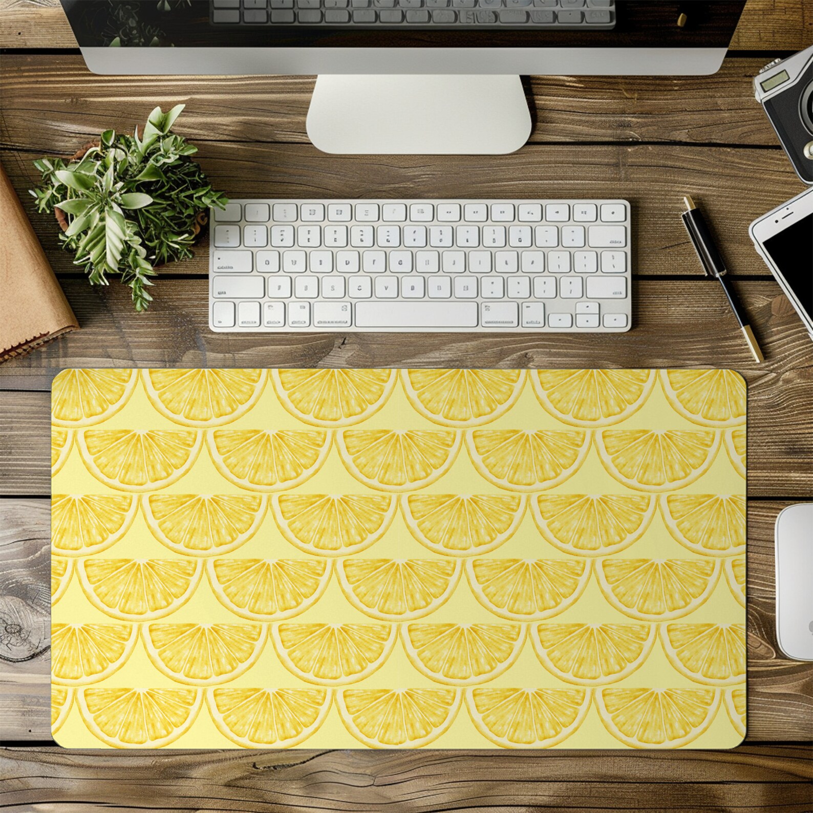 Cute Lemon Desk Mat Sunny Yellow Dopamine Decor Fun Desk Decor XL Mouse ...