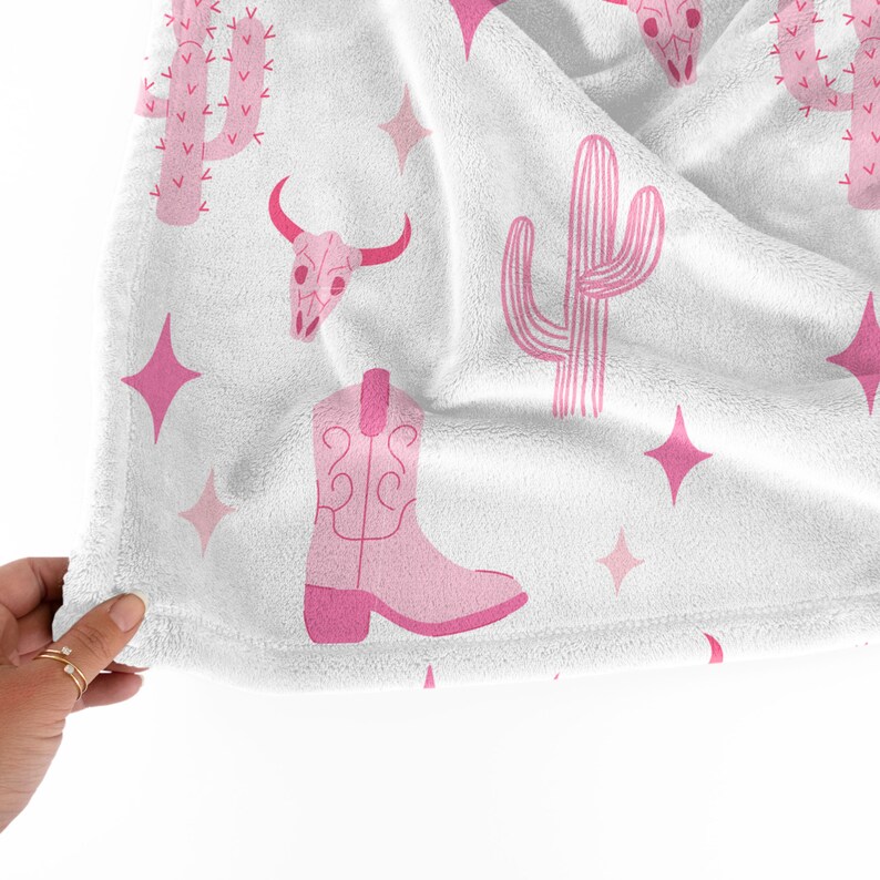 Pink Cowgirl Throw Blanket Cute Girly Western Room Decor Desert Vibes ...
