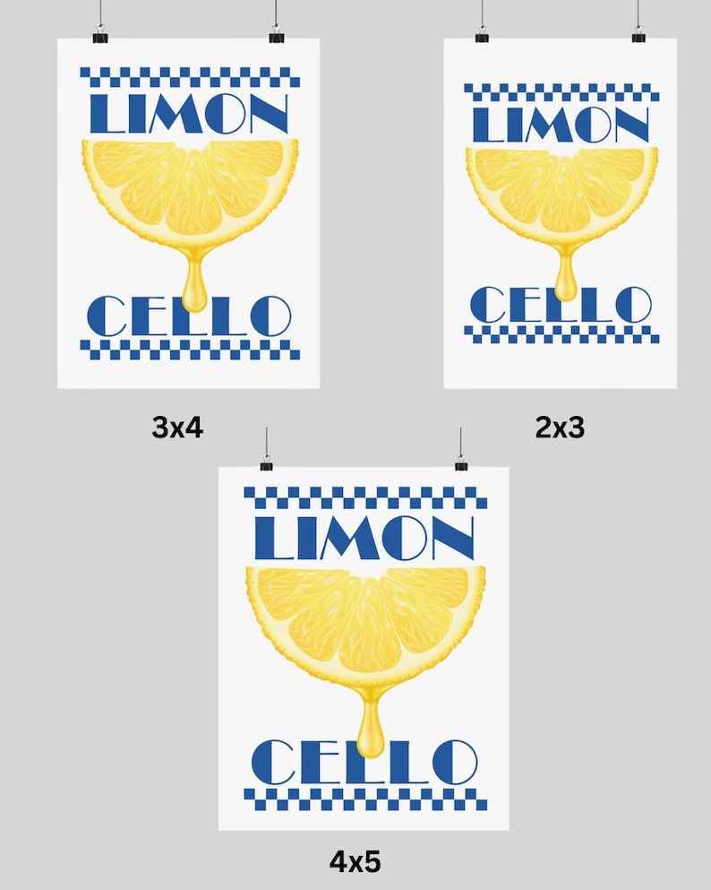 Limoncello Print Retro Italian Poster Cocktail Bar Cart Wall Art ...