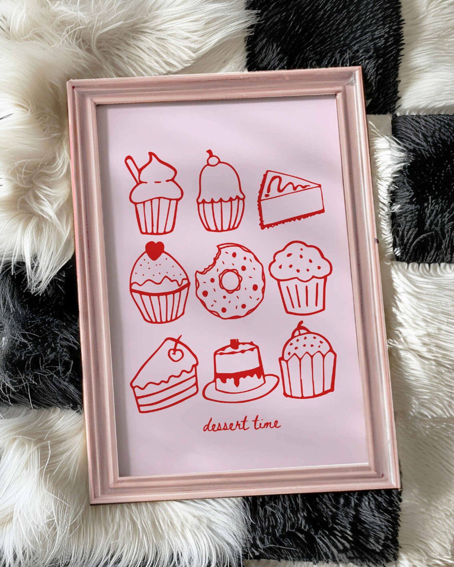 Cute Dessert Poster Sweet Kitchen Wall Art Eclectic Home Decor Foodie ...