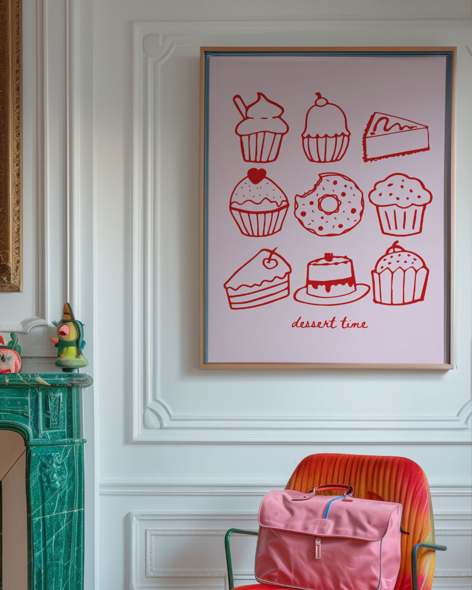 Cute Dessert Poster Sweet Kitchen Wall Art Eclectic Home Decor Foodie ...