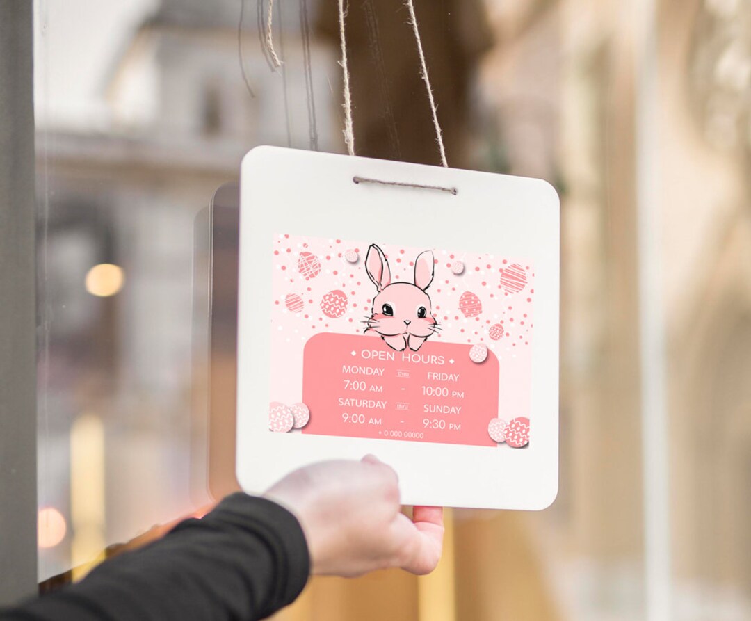 Easter-themed Printable Editable Working Open Hours Sign - Etsy