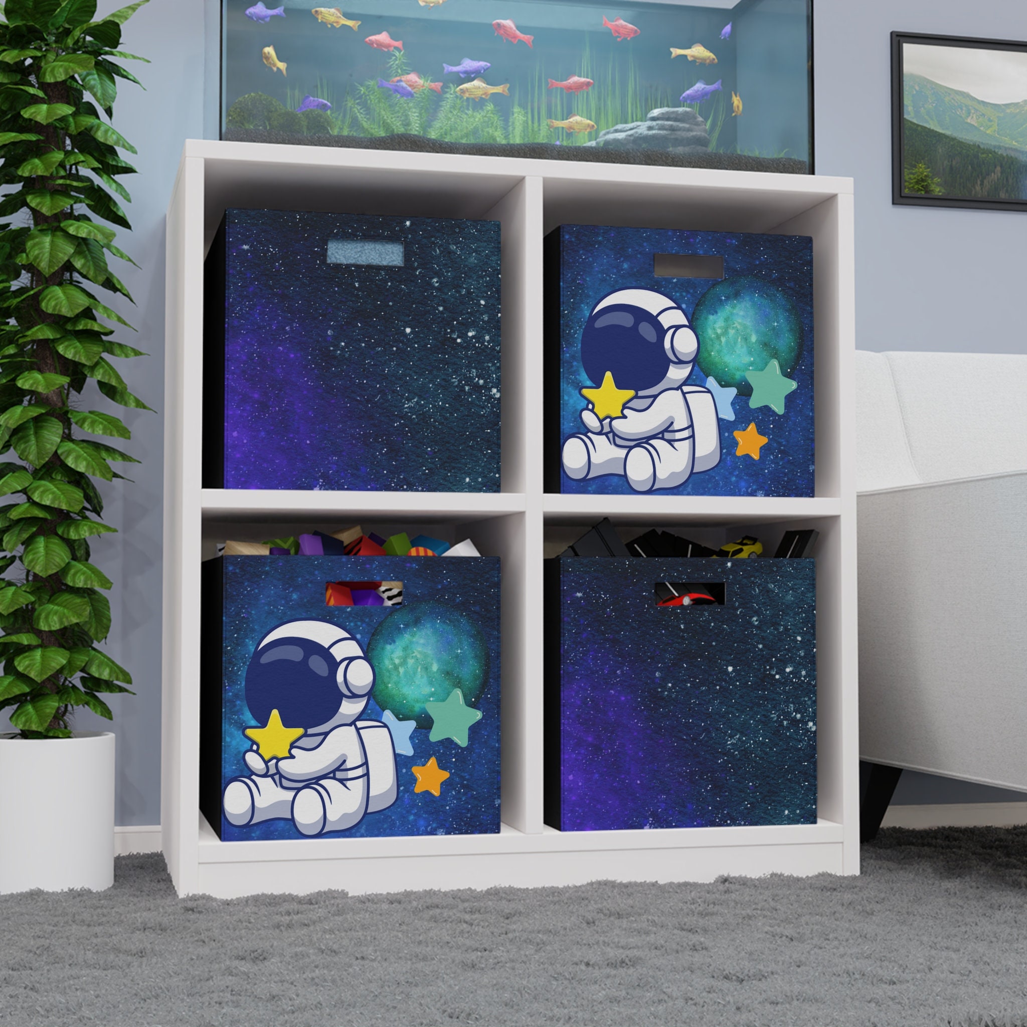 Space Astronaut Uncovered Folding Storage Box, Sundries Box, Toy ...