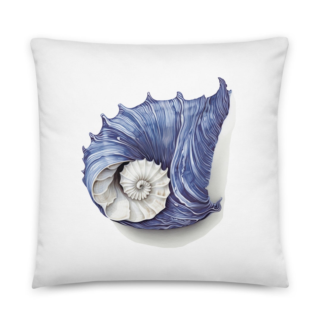Seaside Serenity: Seashell Watercolor Decorative Pillow, Coastal Home ...