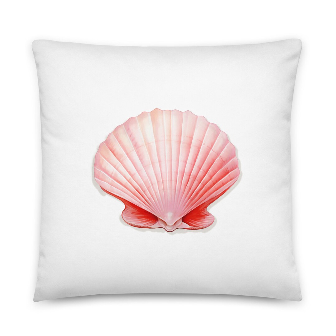 Coral Treasure: Seashell Watercolor Decorative Pillow, Coastal Home ...