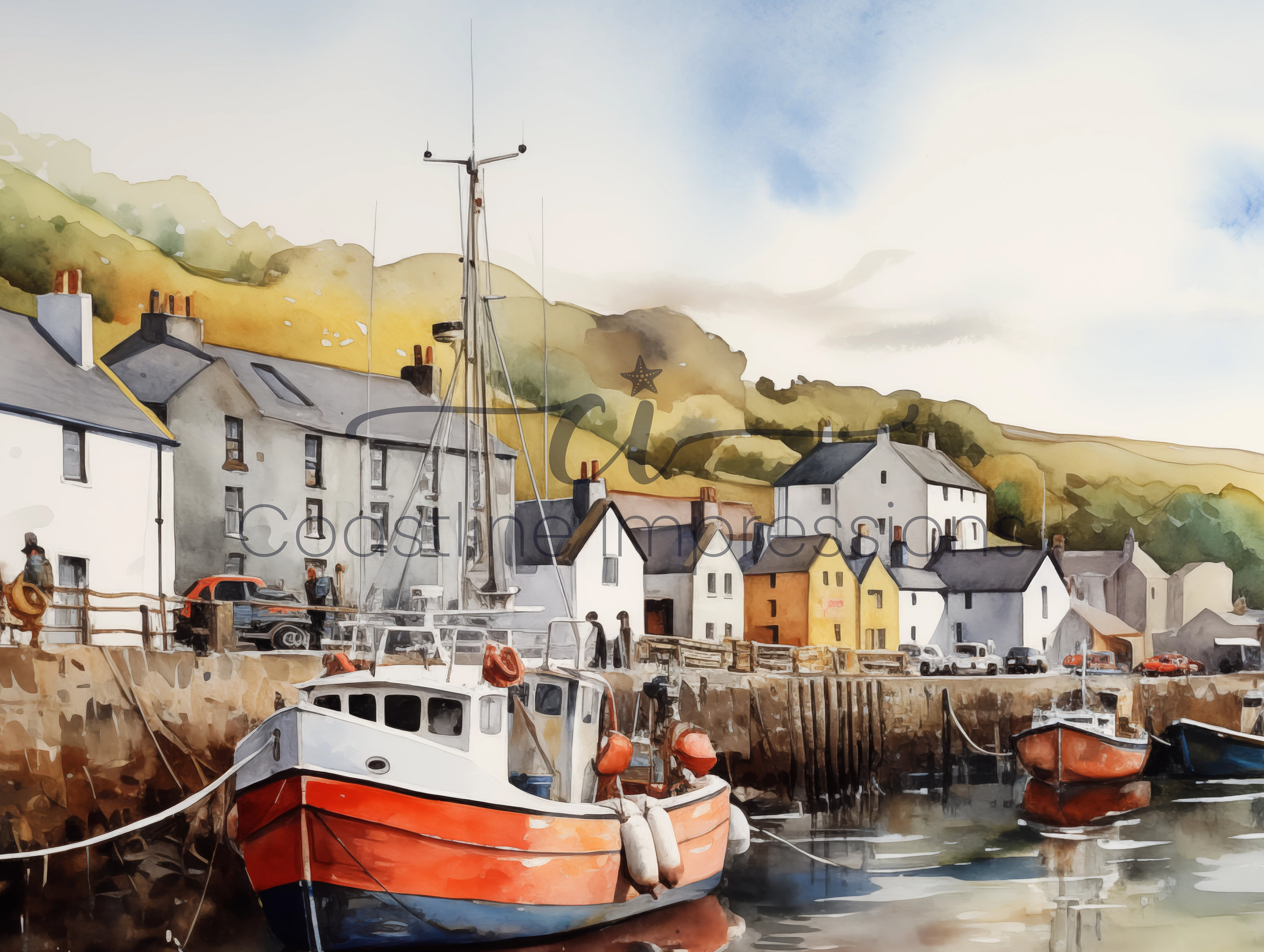 Dingle Shores: A Coastal Symphony, Dingle Kerry, Ireland, Watercolor ...