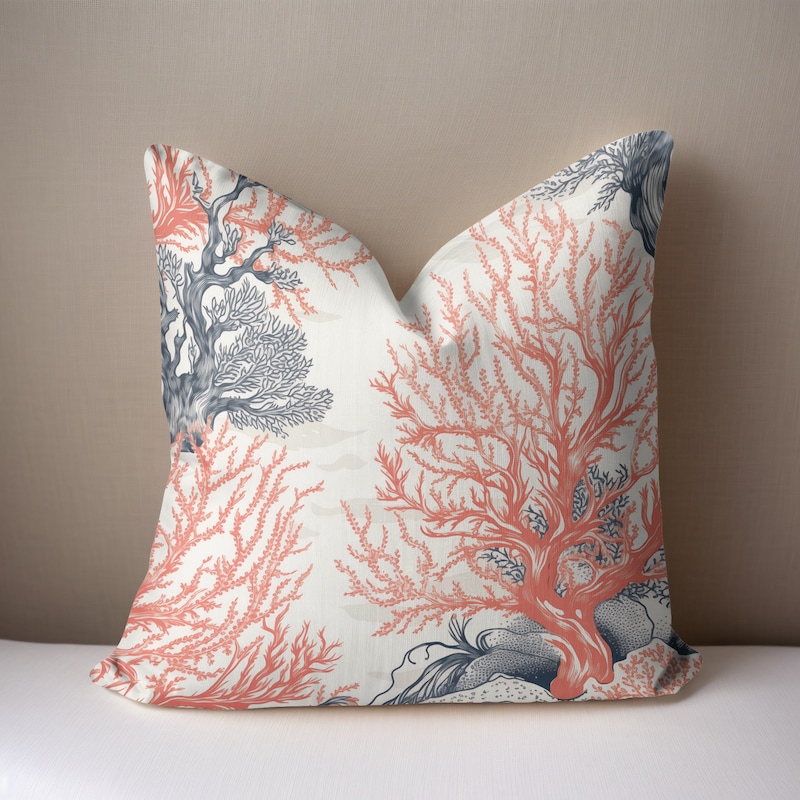 Coral Throw Pillows - Etsy