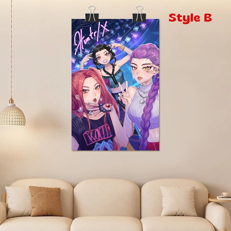 Poster K-Pop Demon Hunters, impression sur toile haute définition à l'huile micro-spray, noyau ...