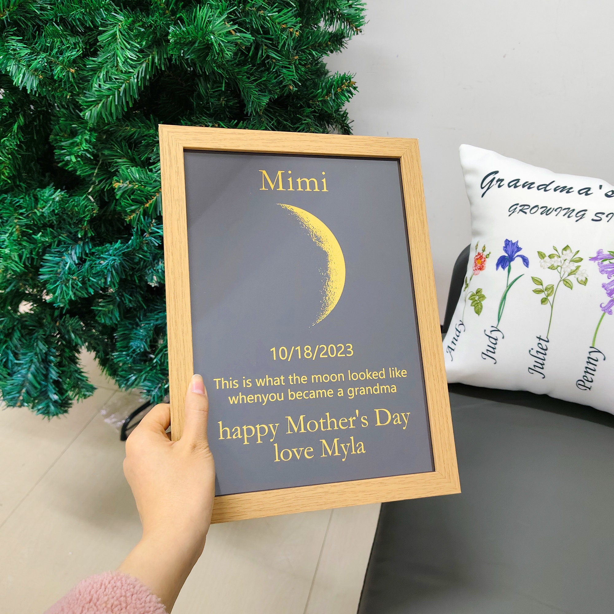 Moon Phase Wall Art-customized Moon Photo Frame-personalized Birthday ...
