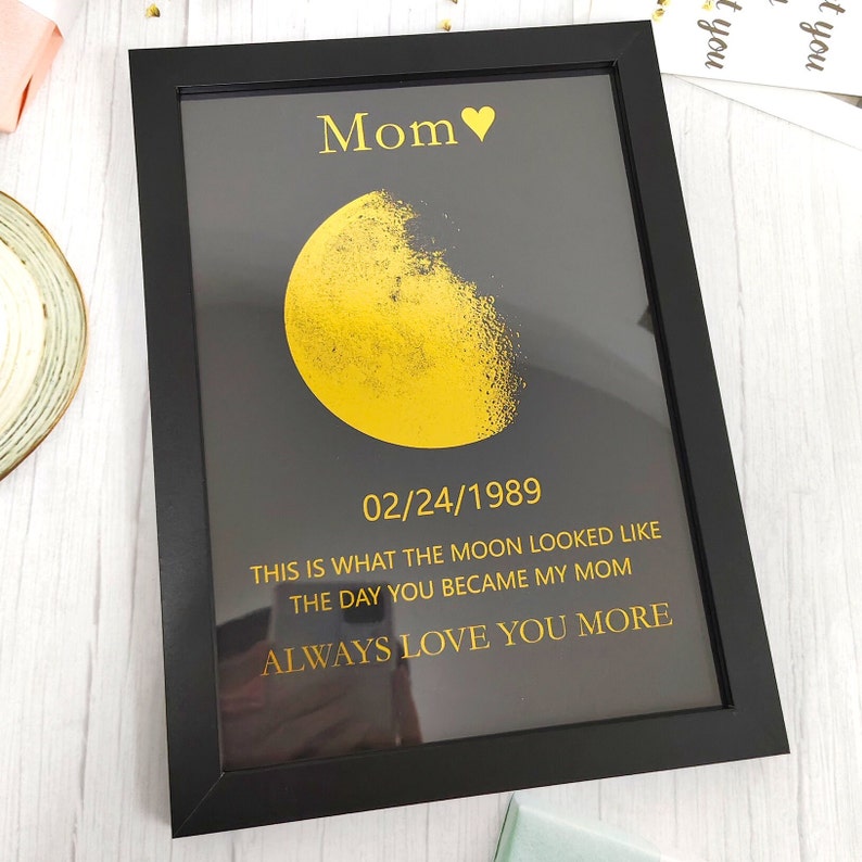 Moon Phase Wall Art-customized Moon Photo Frame-personalized Birthday ...
