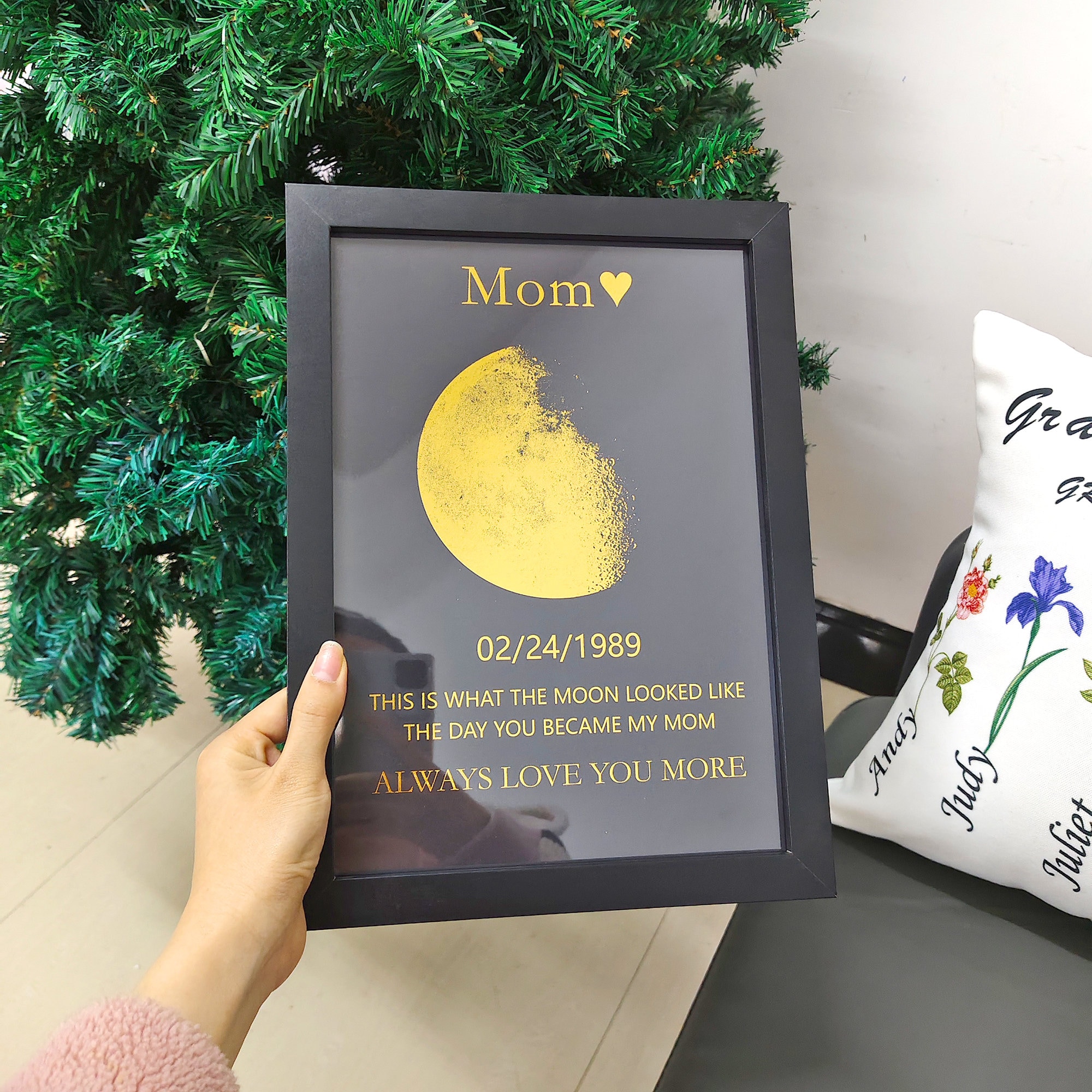 Moon Phase Wall Art-customized Moon Photo Frame-personalized Birthday ...