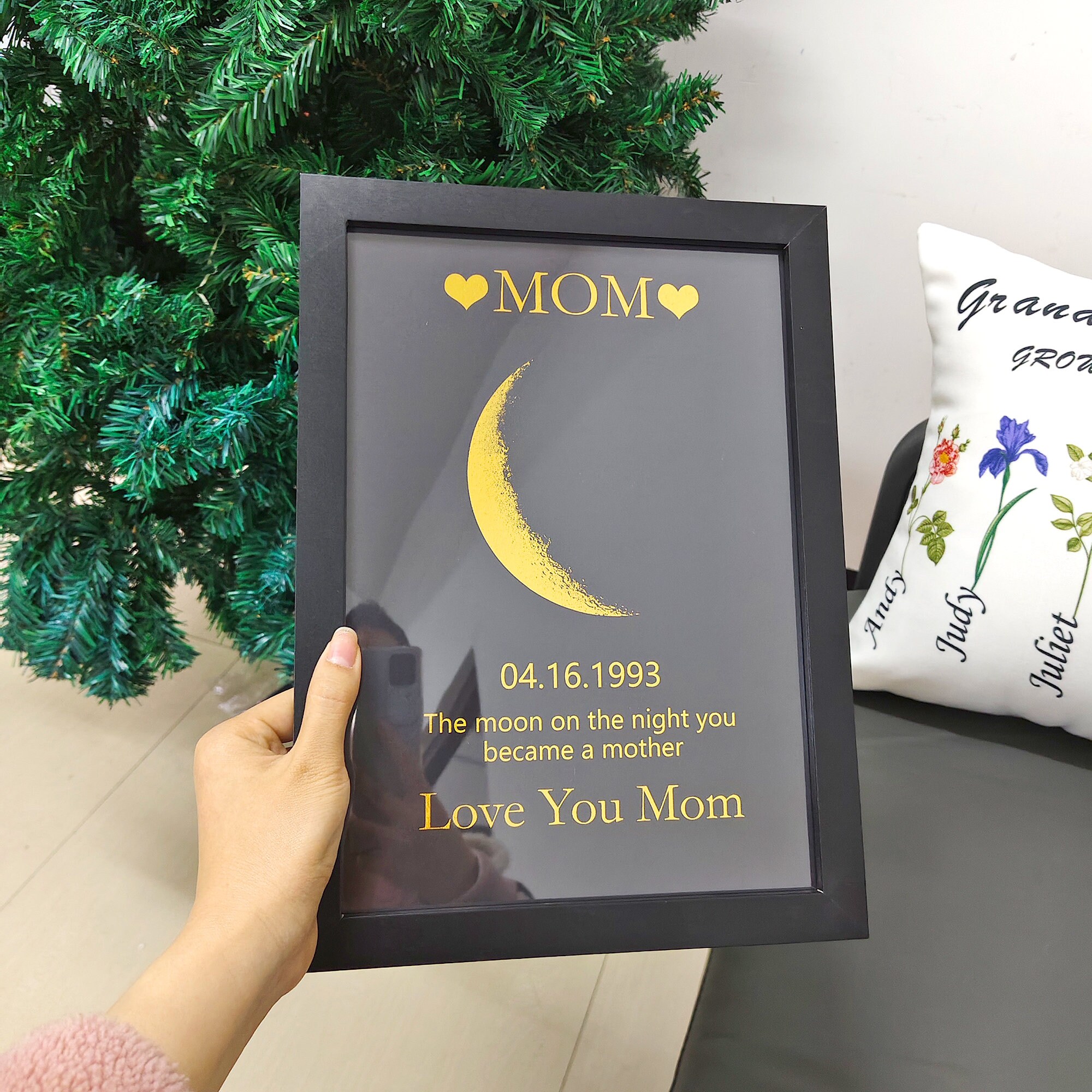 Moon Phase Wall Art-customized Moon Photo Frame-personalized Birthday ...