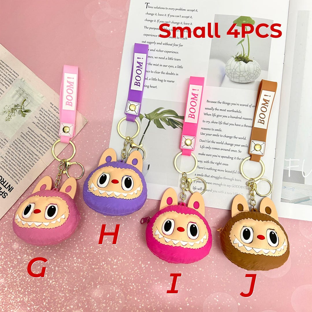 Labubu Silicone Bag With Lanyard, Labubu Head Bag, Labubu Pendant, Key ...