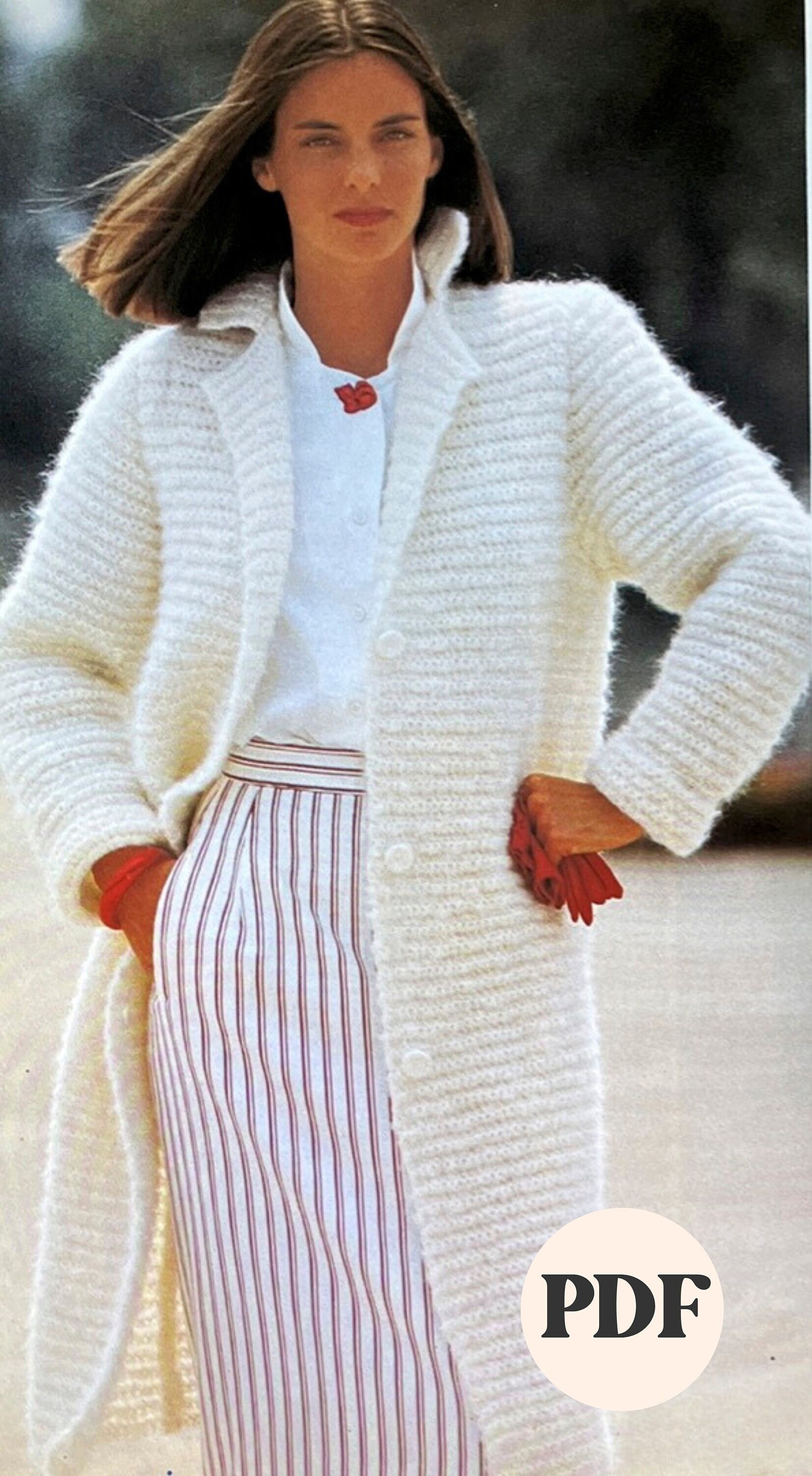 Crochet Women's Coat Vintage Crocheted Pattern PDF Digital Download - Etsy