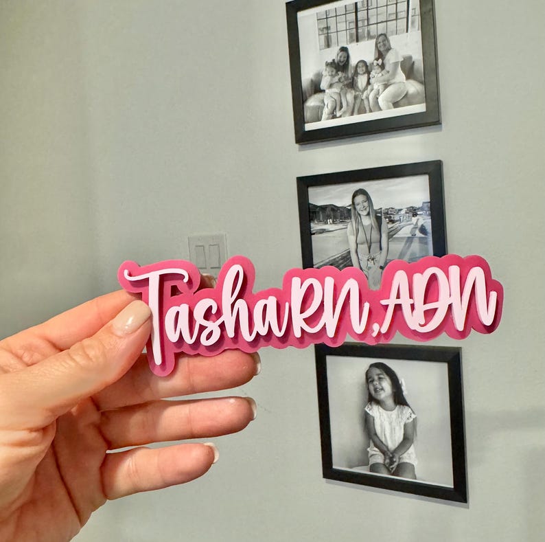Acrylic Locker/ Magnetic Name Tags - Etsy