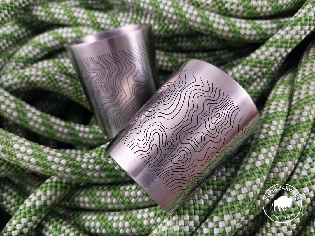 Topography Full Wrap Shot Glass, Premium Barware With Deep Engraving ...