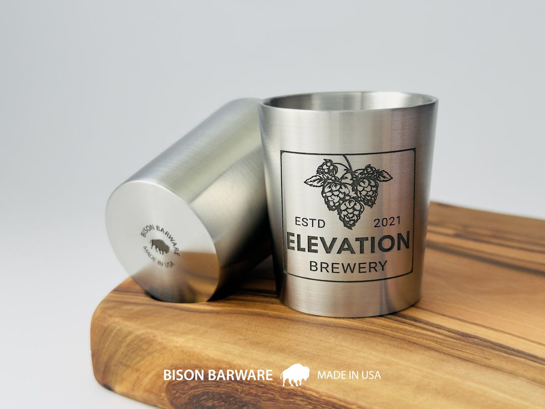 Custom Shot Glass, Personalized Stainless Steel Barware, Business and ...