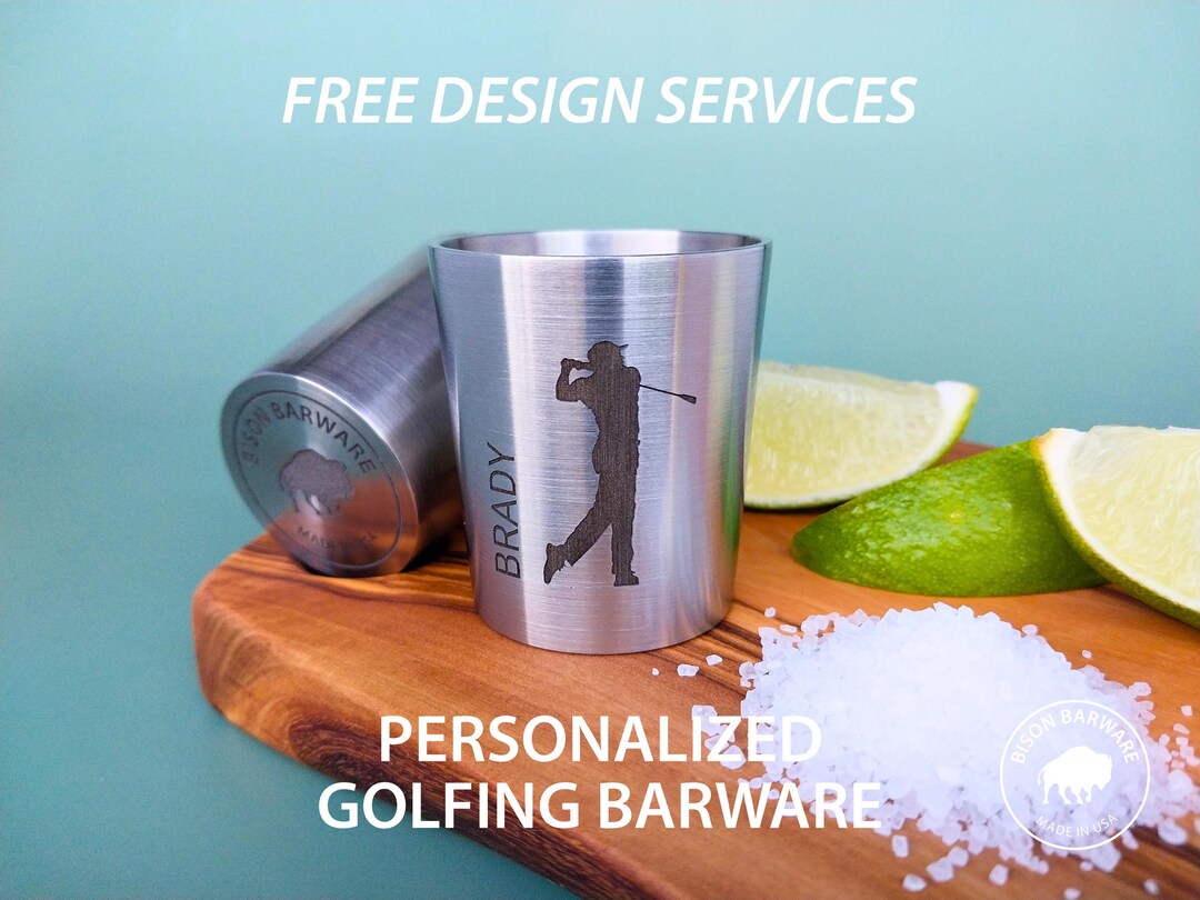 Personalized Golf Engraving, Stainless Steel Shot Glass, Birthday Gift ...