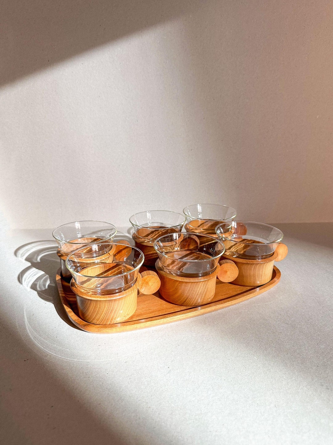 Schott & Gen Mainz Mid-century Glass and Wood Tea/coffee Set - Etsy