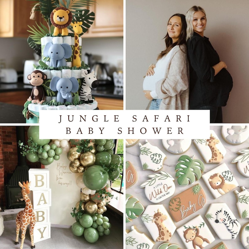 Jungle Safari Photo Booth Template: Editable Baby Shower Design ...