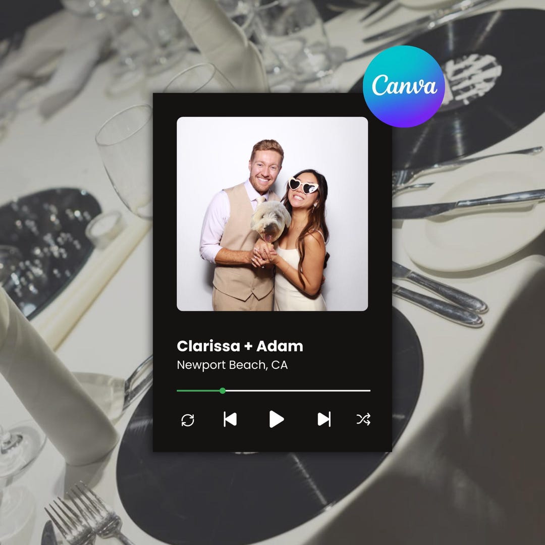Spotify Style Photo Booth Overlay: Music-inspired Party Template (canva ...