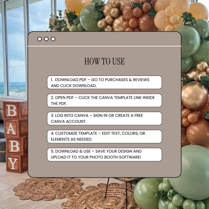 Jungle Safari Photo Booth Template: Editable Baby Shower Design ...