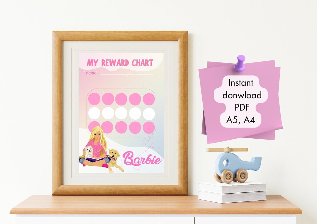5 Reward Charts for Kids barbie - Etsy UK