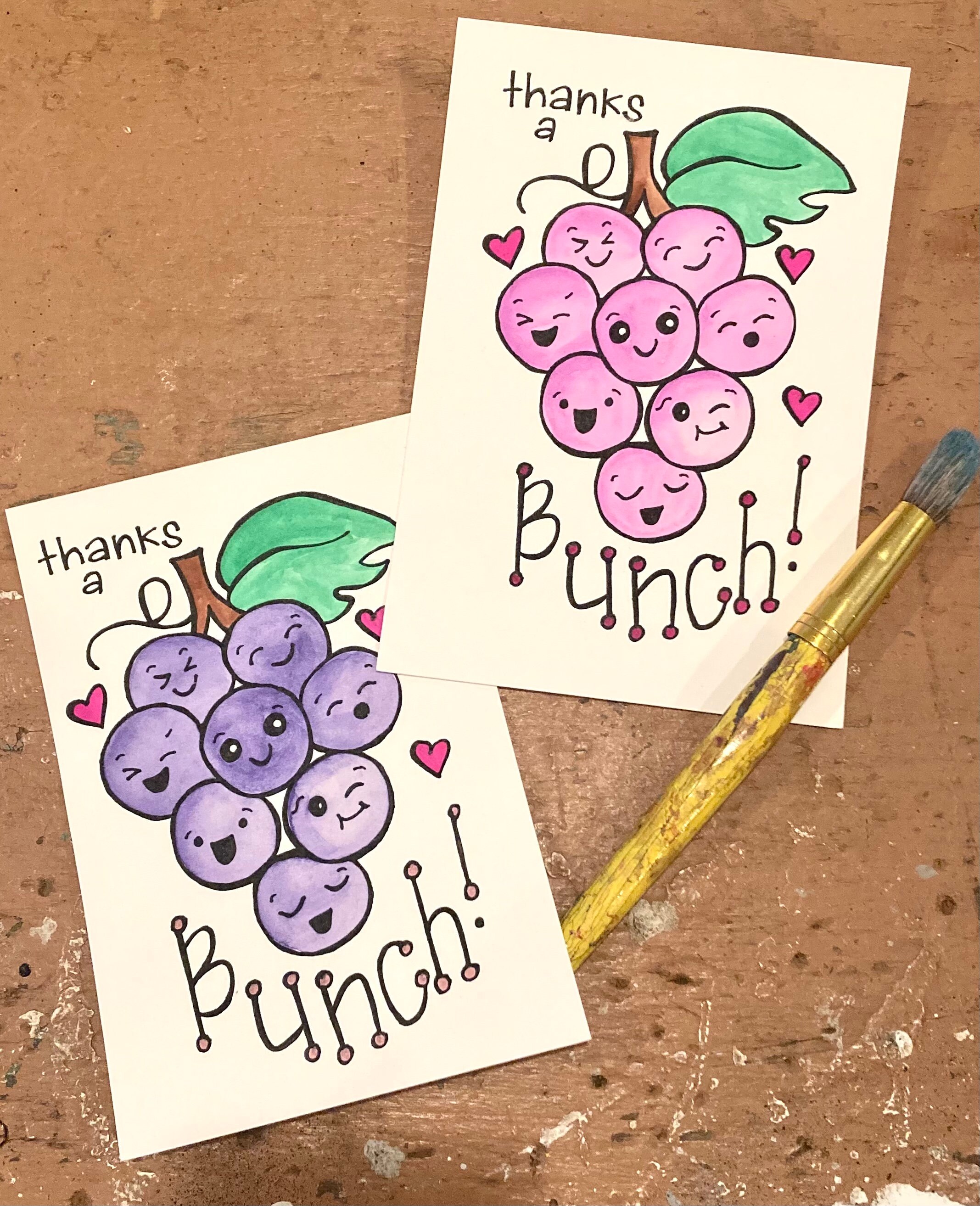 Thanks a Bunch Grape Thank You Card - Etsy
