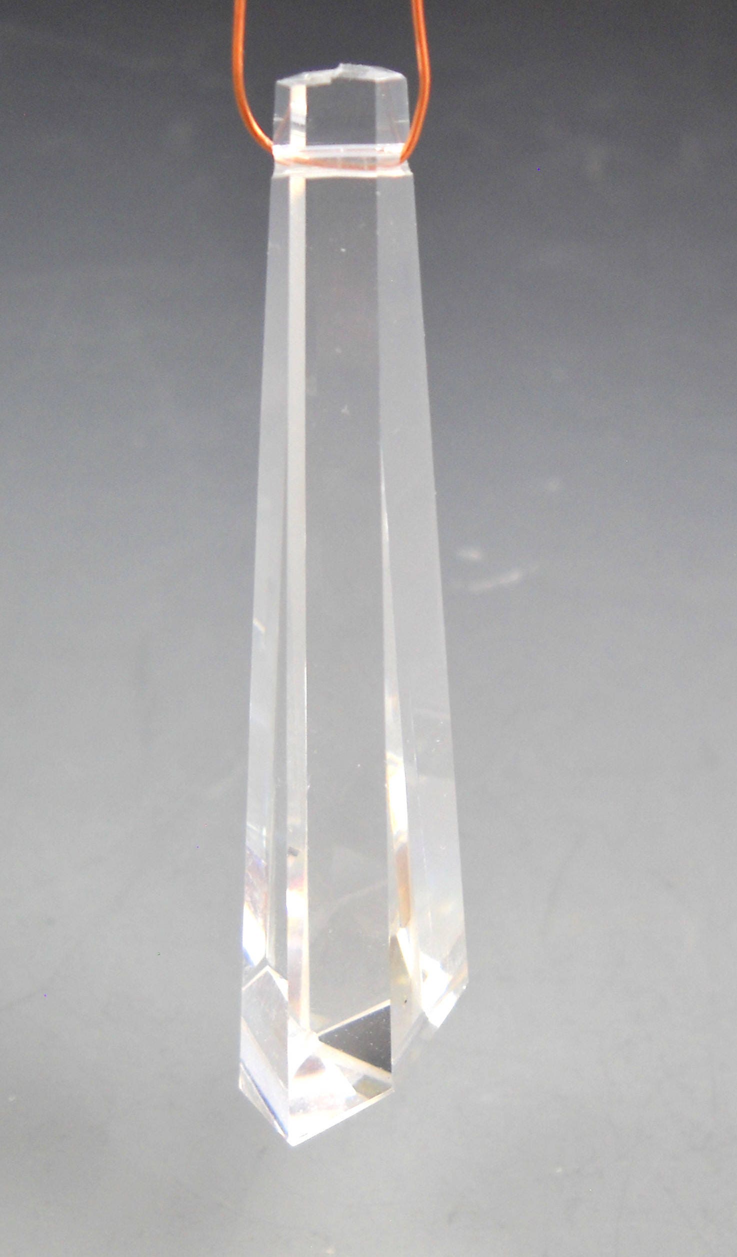 ASFOUR Full Lead Crystal Chandelier Part Lot of 15 Faceted Hexagonal ...