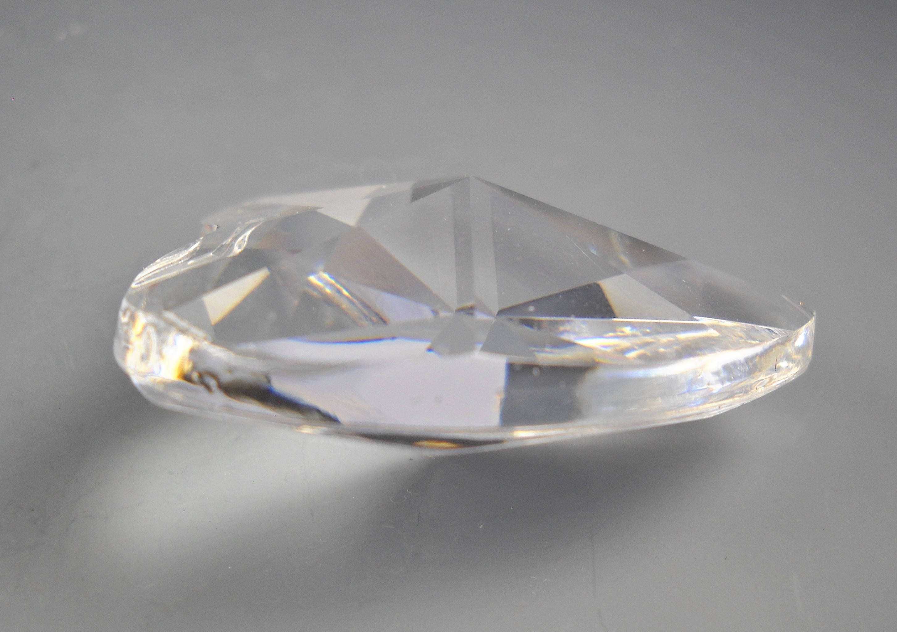 ASFOUR Full Lead Crystal Chandelier Part Lot of 13 Faceted Heart Shape ...