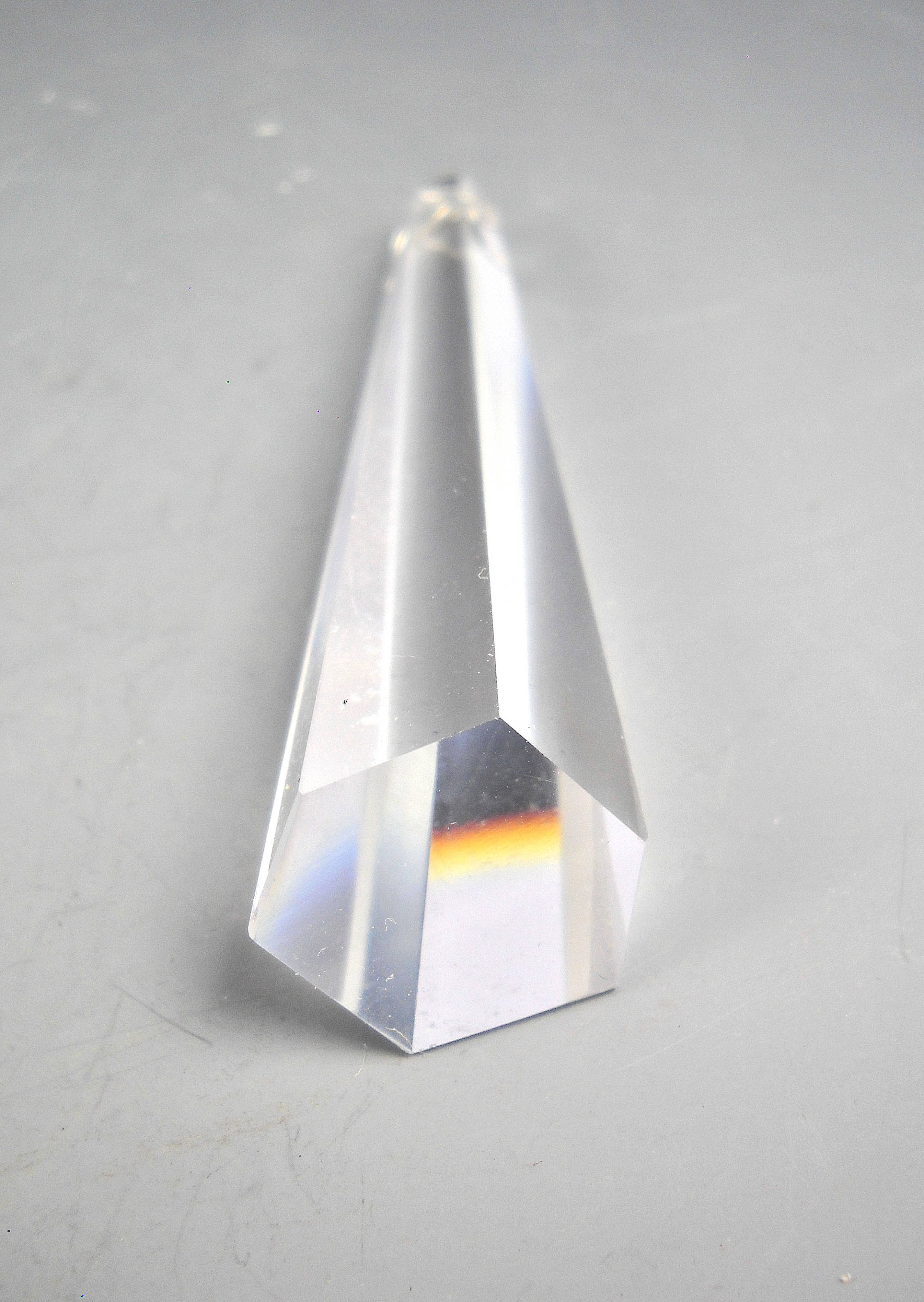 ASFOUR Full Lead Crystal Chandelier Part Lot of 15 Faceted Hexagonal ...