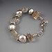 Fine Silver PMC Handmade Beads and Clear Crystal Beaded Bracelet ...