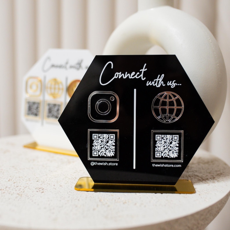 Custom QR Code Sign, QR Code Sign Business Social Media Sign, QR ...