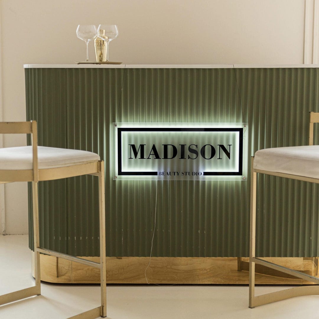 Neon Sign for Reception Desk, Custom Acrylic Backlit Signs, Backlight ...