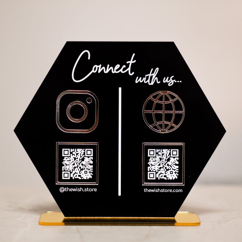 Custom QR Code Sign, QR Code Sign Business Social Media Sign, QR ...