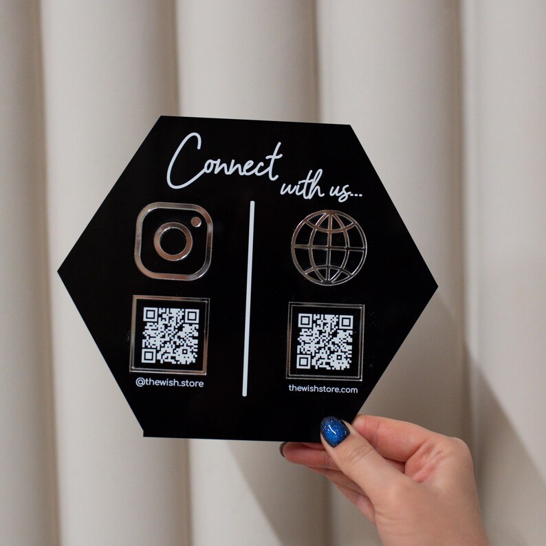 Custom QR Code Sign, QR Code Sign Business Social Media Sign, QR ...