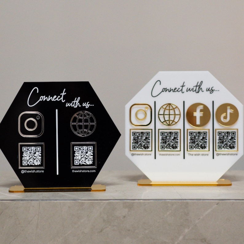 Custom QR Code Sign, QR Code Sign Business Social Media Sign, QR ...