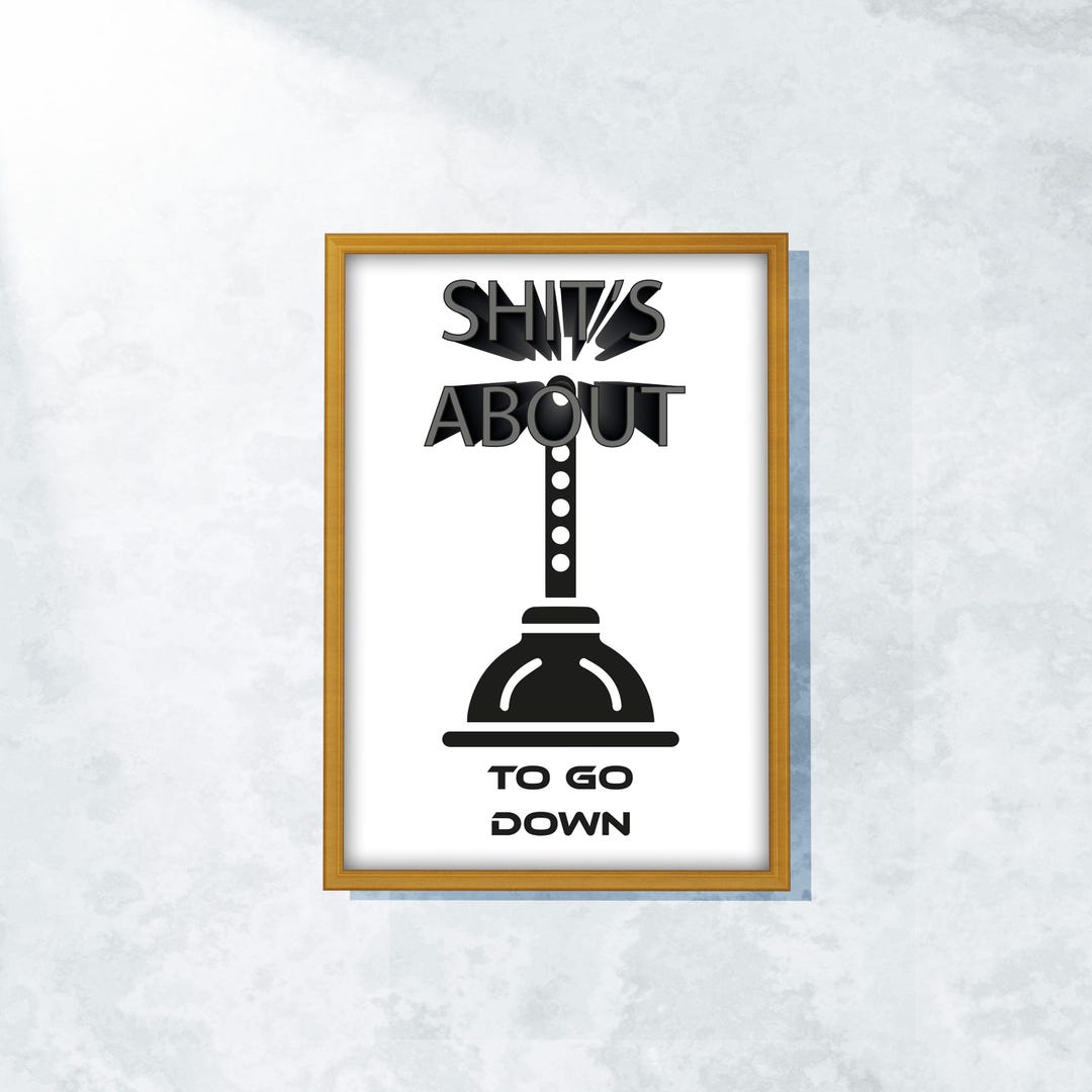Funny Bathroom Sign: Quirky Plunger Art Print (digital Download) - Etsy