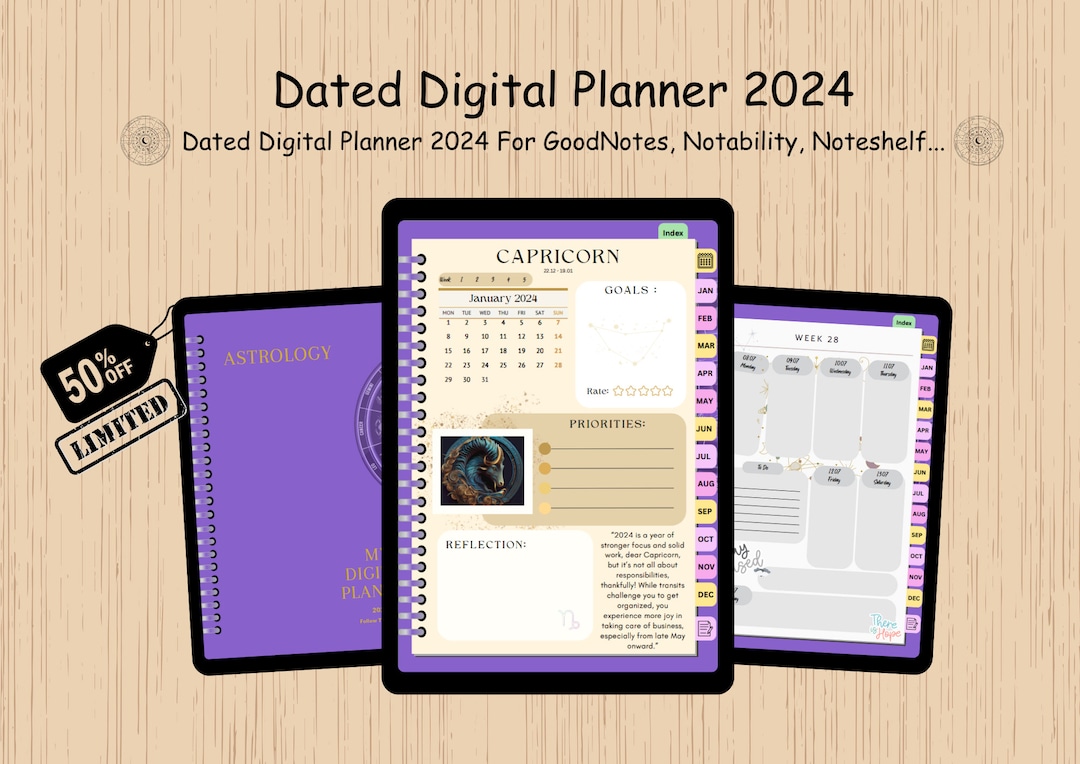 2024 Dated Astrology Digital Planner, Astrology Digital Journal ...