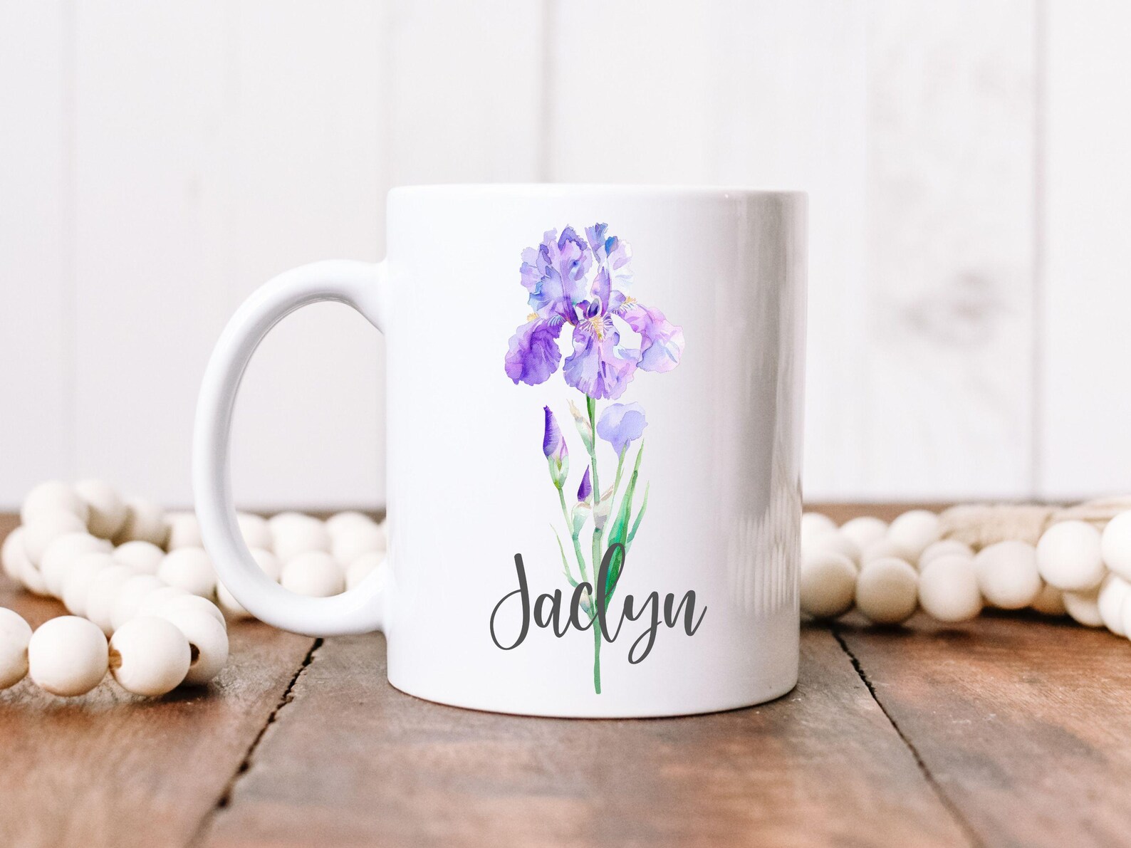 February Birth Flower Mug, Personalized Birth Flower Coffee Cup Gift ...