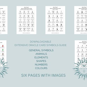 Oracle Card Extensive Cheat Sheet, 6 Page Bundle 120 Symbols With ...