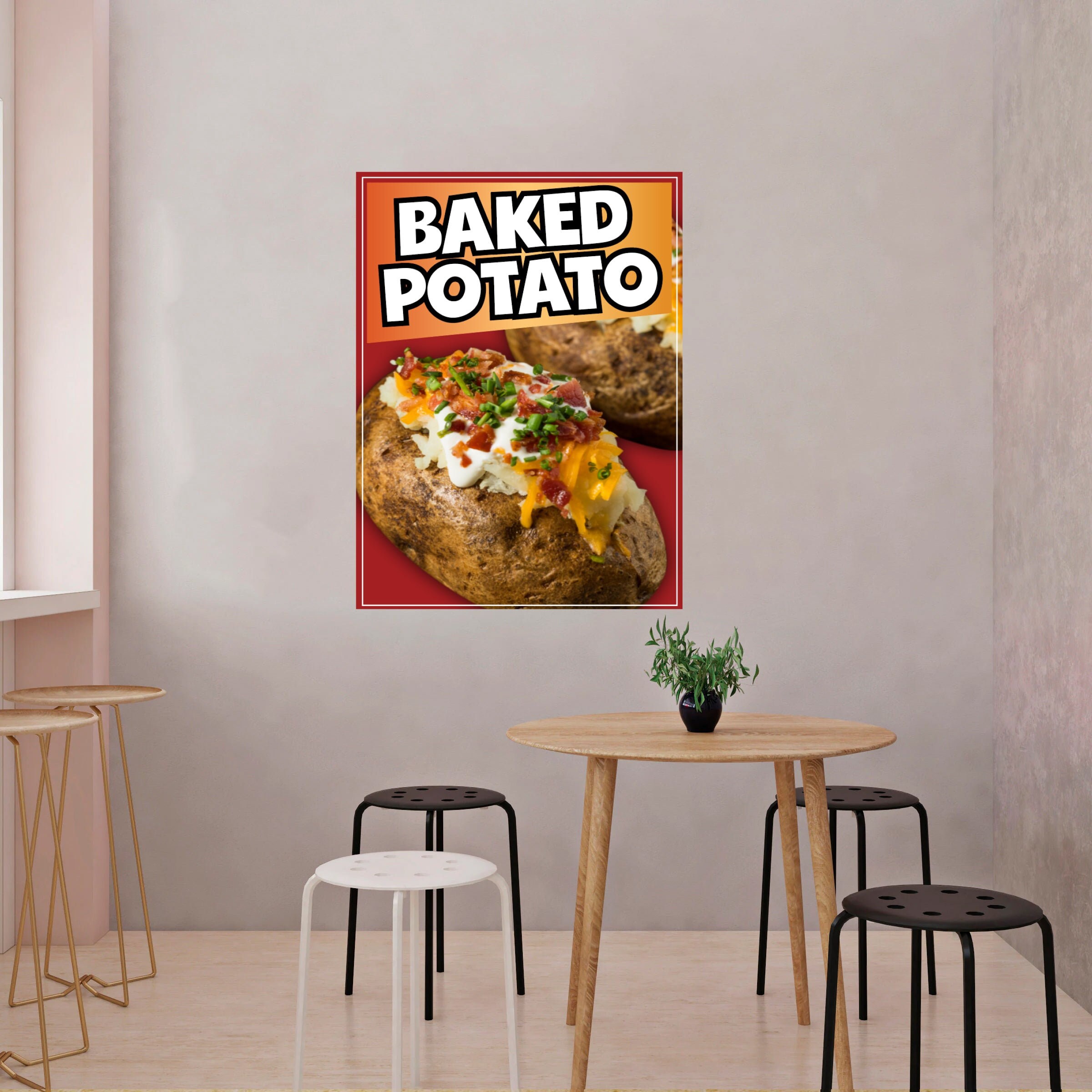 Baked Potato Sticker Window Decal Truck Concession Vinyl Restaurant ...