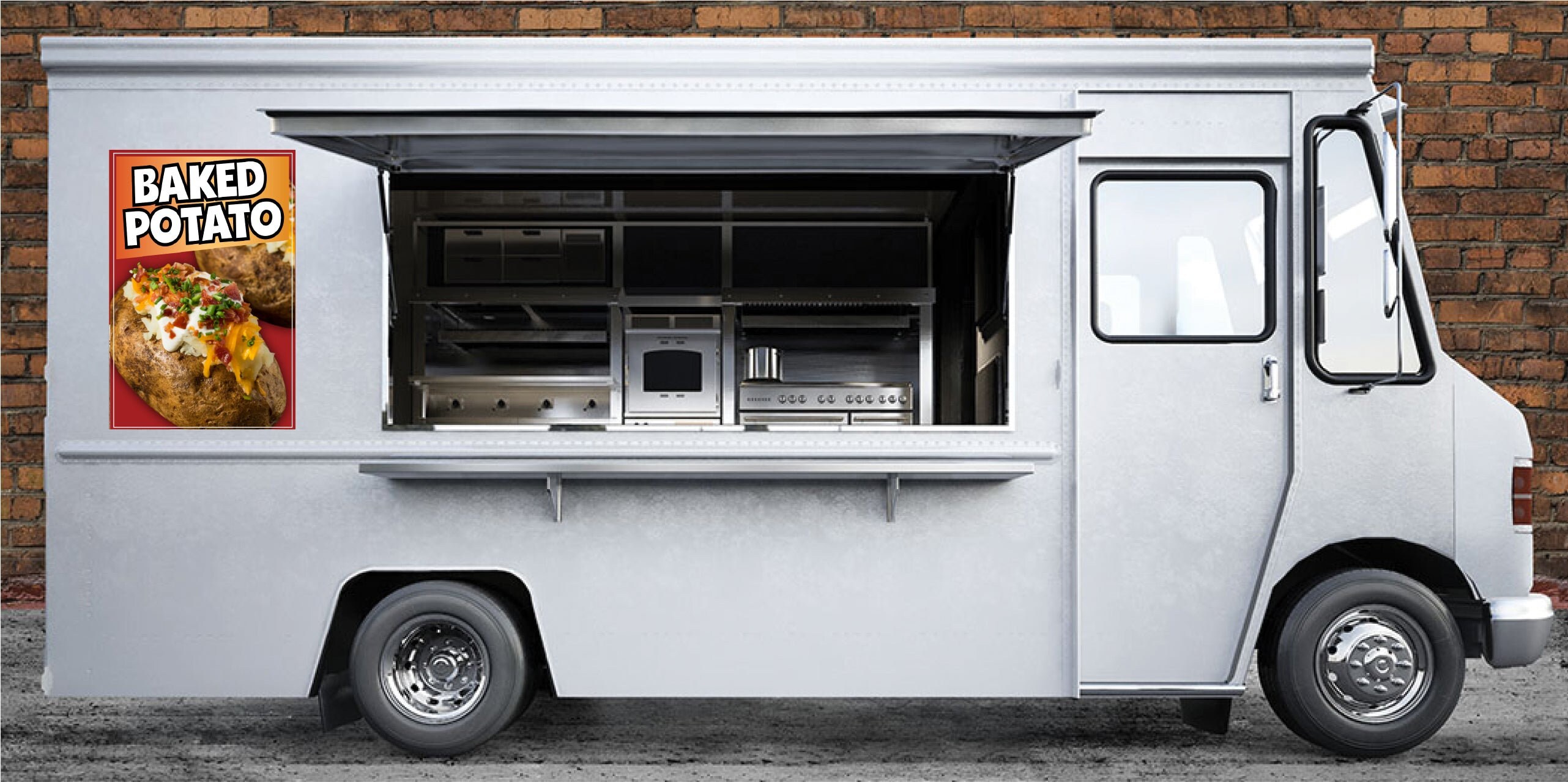 Baked Potato Sticker Window Decal Truck Concession Vinyl Restaurant ...