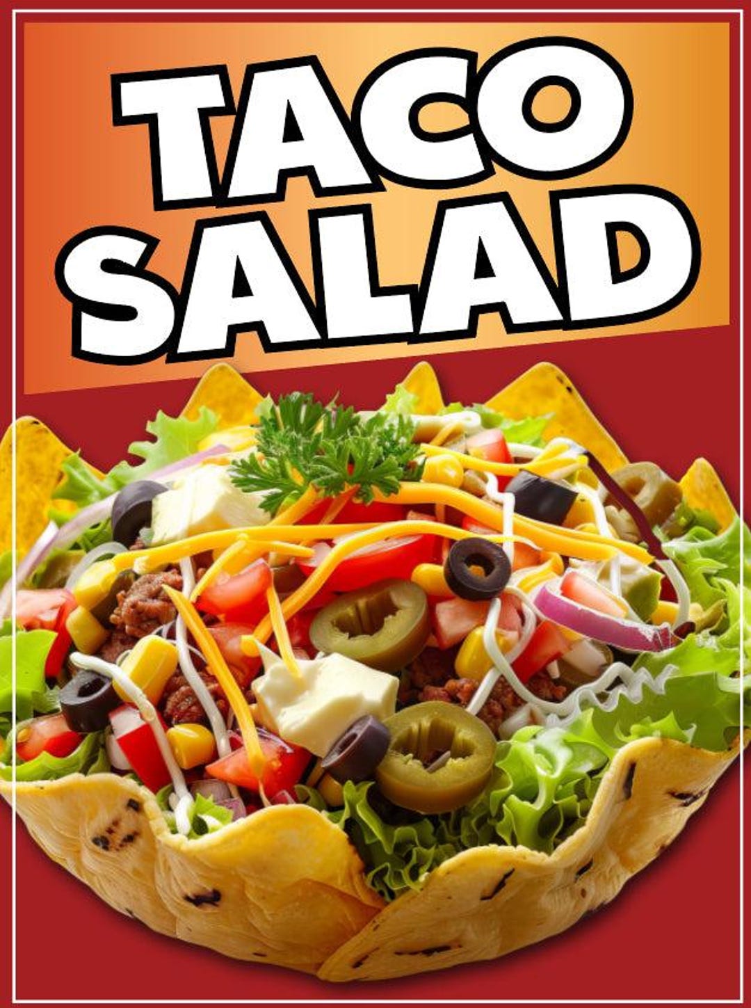 Taco Salad Decal Window Sticker Truck Concession Vinyl Restaurant Taco ...
