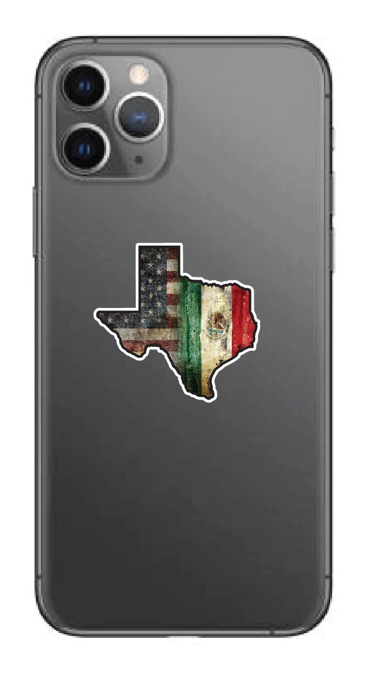 Texas Map W/ USA & Mexican Flags Decal Car Window Vinyl Sticker - Etsy