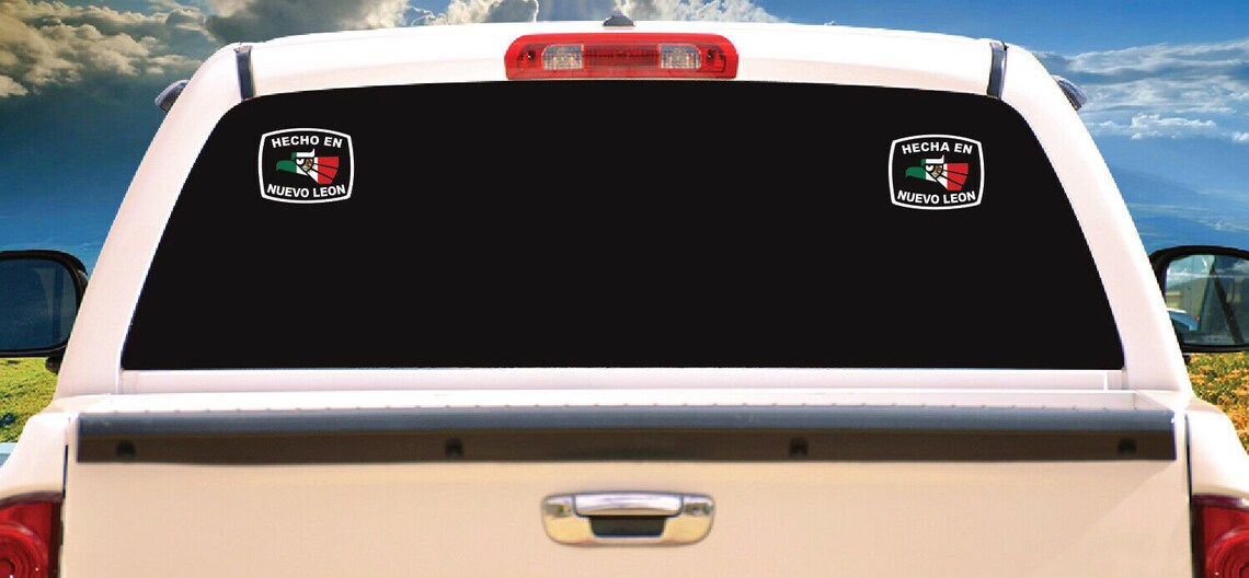 Hecha En Nuevo Leon Letters Decal Car Window Laptop Flag Vinyl Sticker Mexico Mexican Sticker ...
