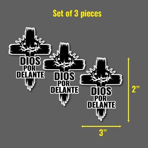Dios Por Delante Decal Car Window Vinyl Sticker Mexican Flag Trucking Sticker Christian Faith ...