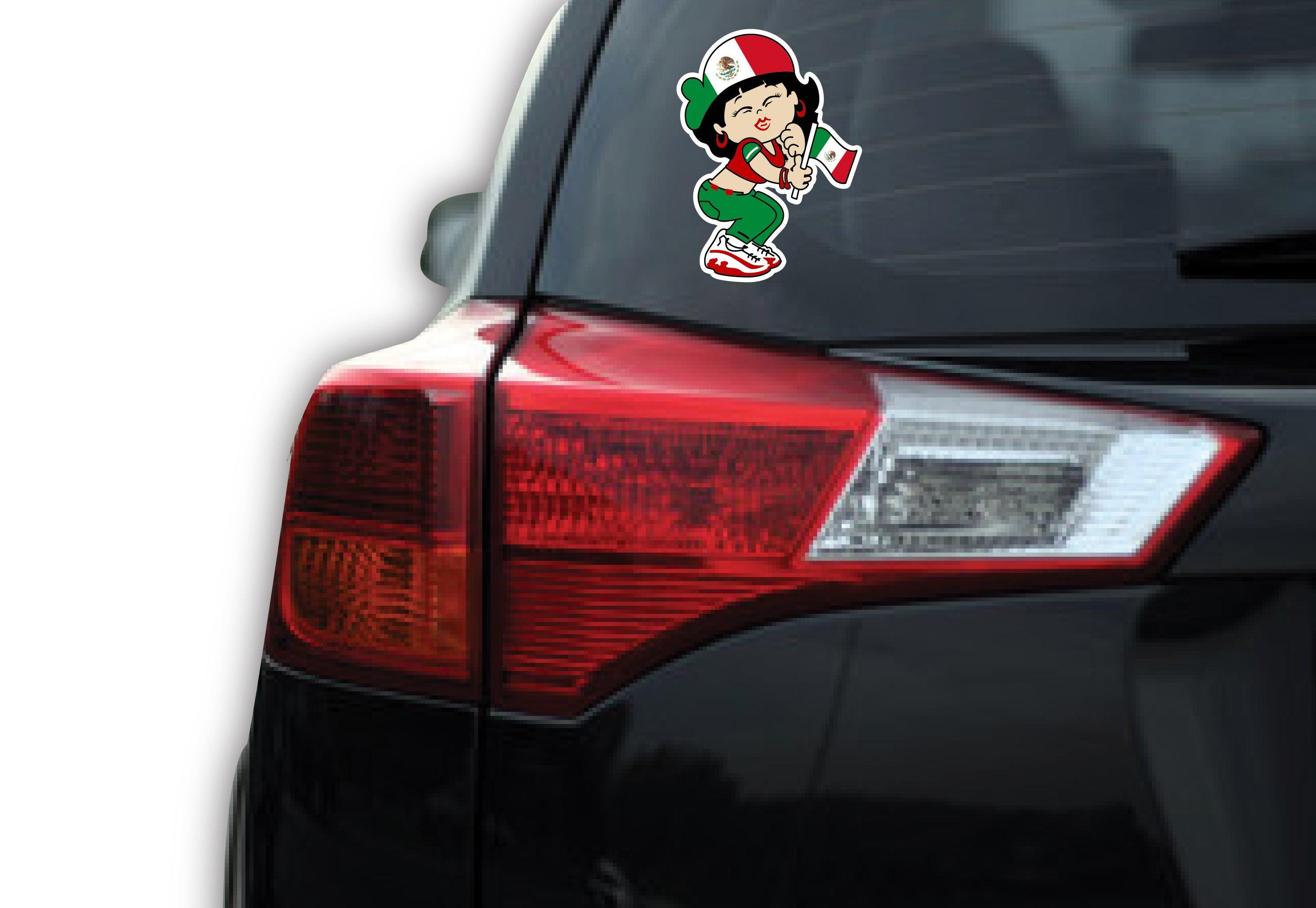 Mexican Lady Decal Mexico Flag Decal Mexican Girl Vinyl Sticker Monita ...