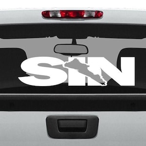 Sinaloa Letters Decal Car Window Laptop Map Vinyl Sticker Mexico SIN ...